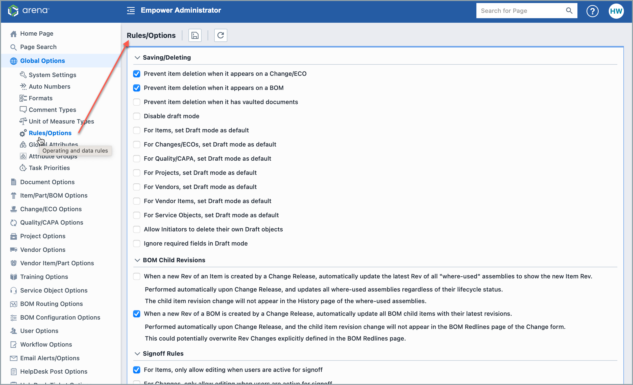 Rules/Options | Empower Help