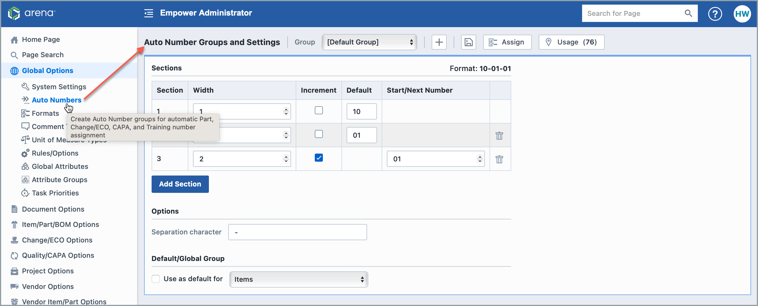 Auto Numbers | Empower Help