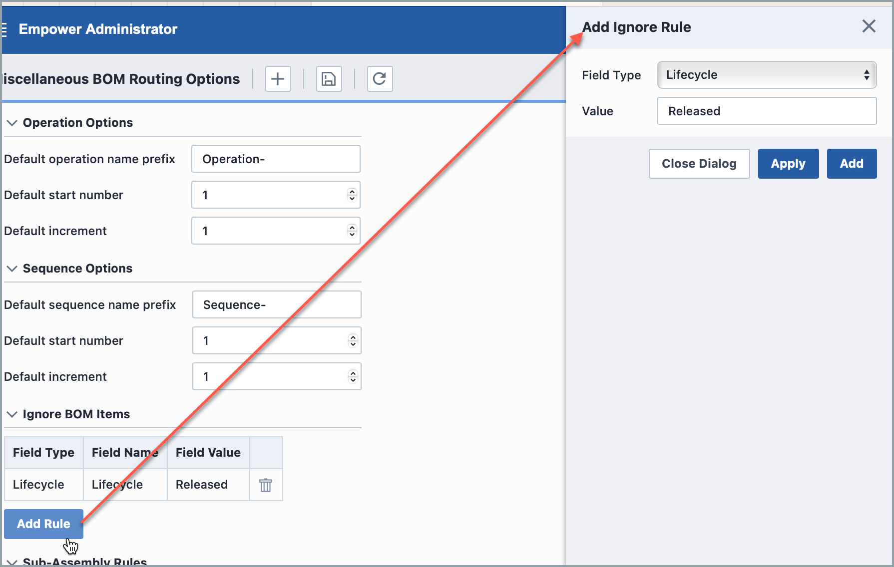 BOM Routing Options | Empower Help