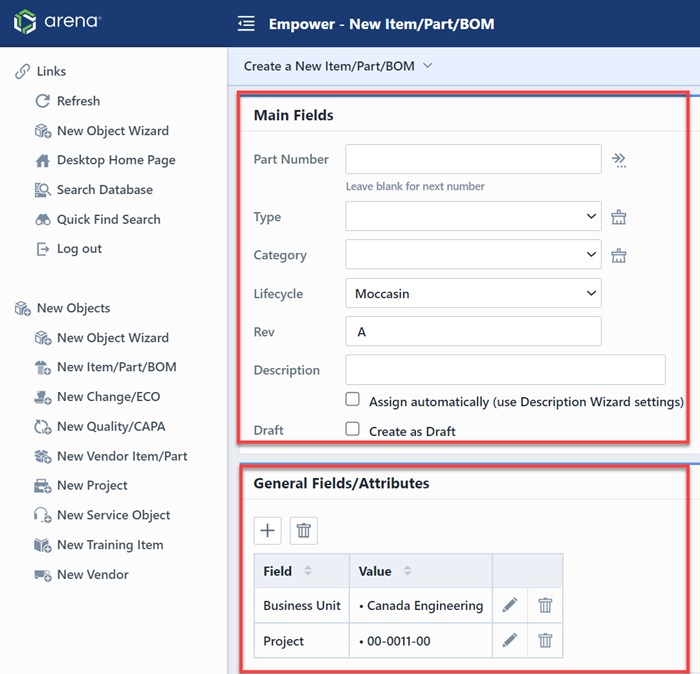 Creating New Objects | Empower Help