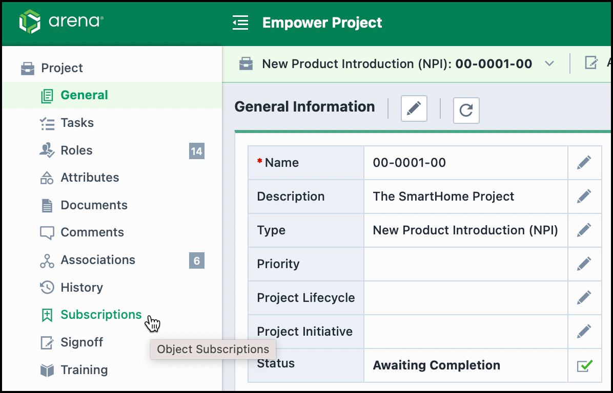 Subscriptions to Projects | Empower Help