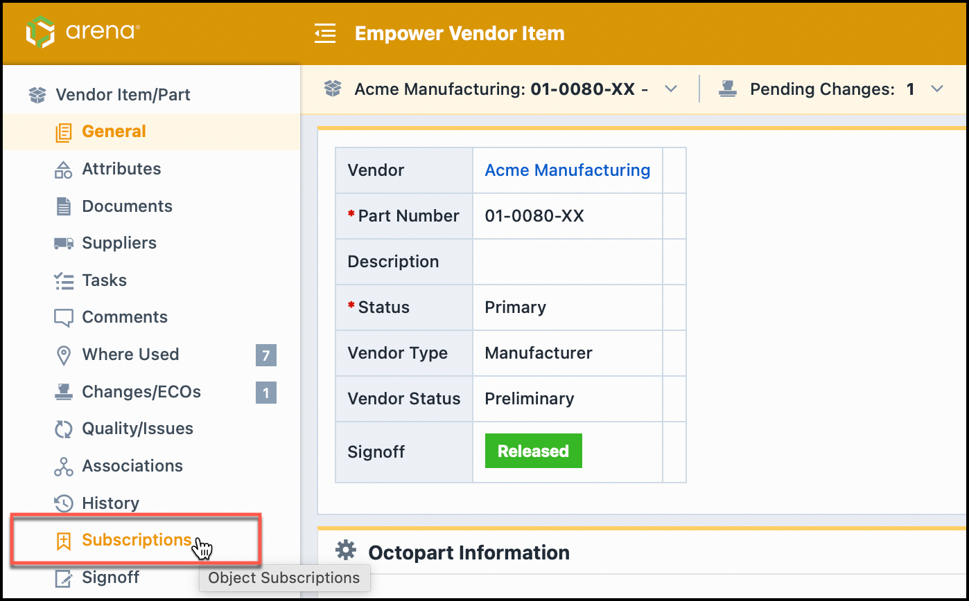 Subscriptions to Vendor Items | Empower Help
